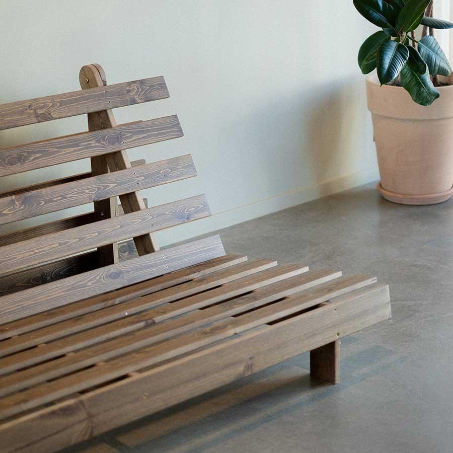 Sofá cama Roots 140 doble madera oscura