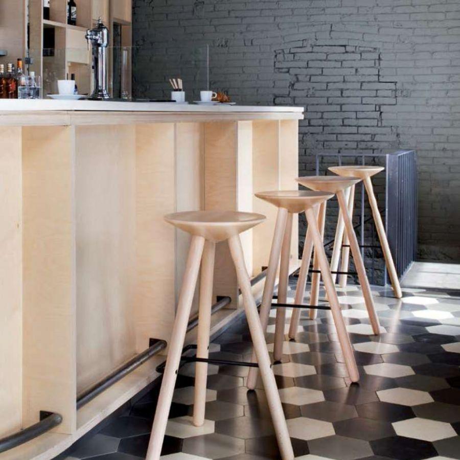 Taburete de madera de haya Luco